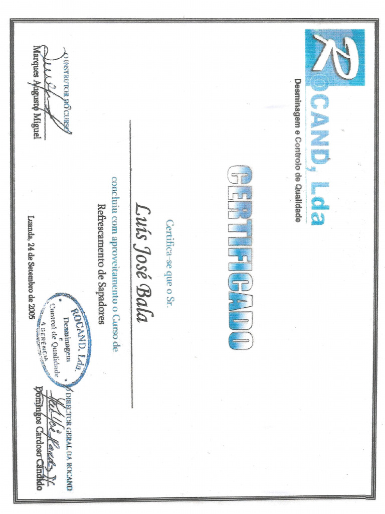 Certificado Fininho | PDF