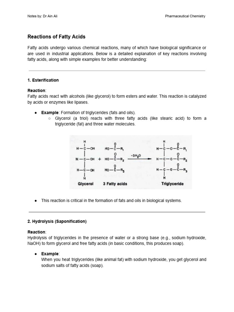 Reaction of Fatty Acids-2 | PDF | Omega 3 Fatty Acid | Fatty Acid