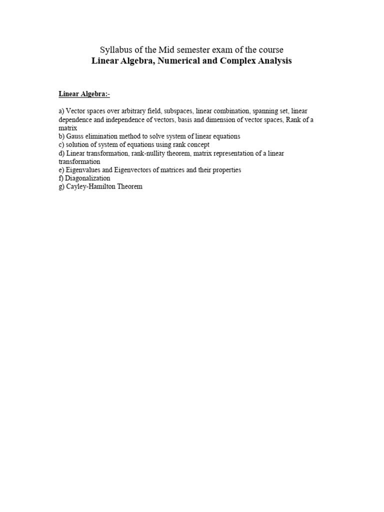 Mid Exam Syllabus | PDF