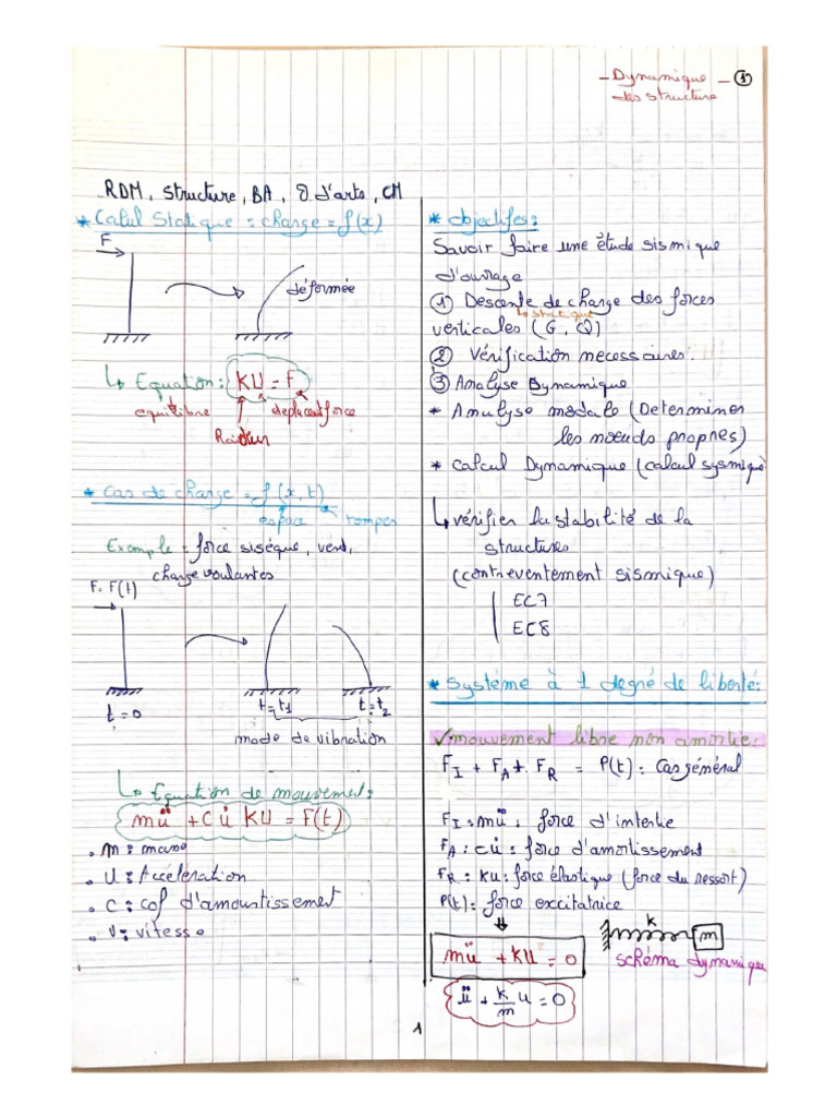 Dynamique Des Structures | PDF