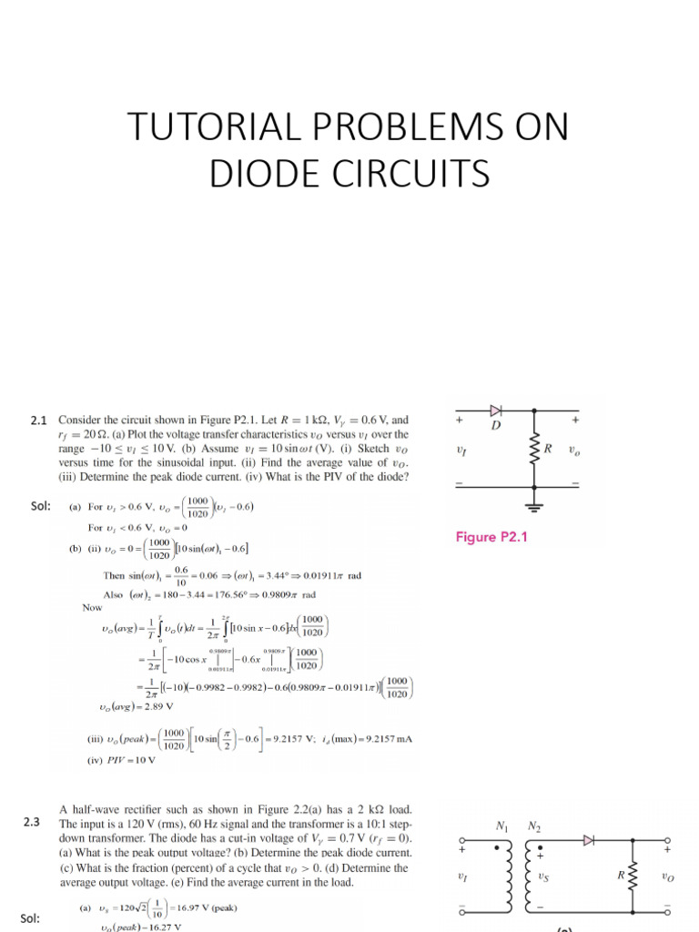 Diode Ciruits Tutorial | PDF