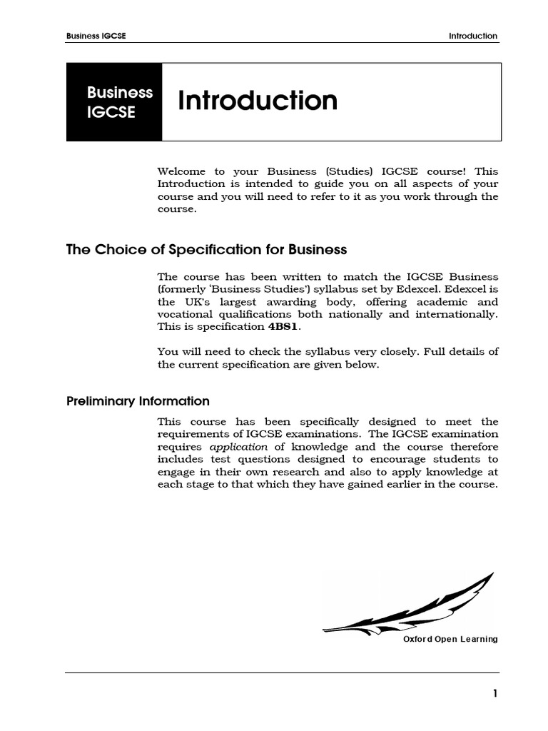 Business IGCSE Course Overview Guide | PDF | Marketing Research ...