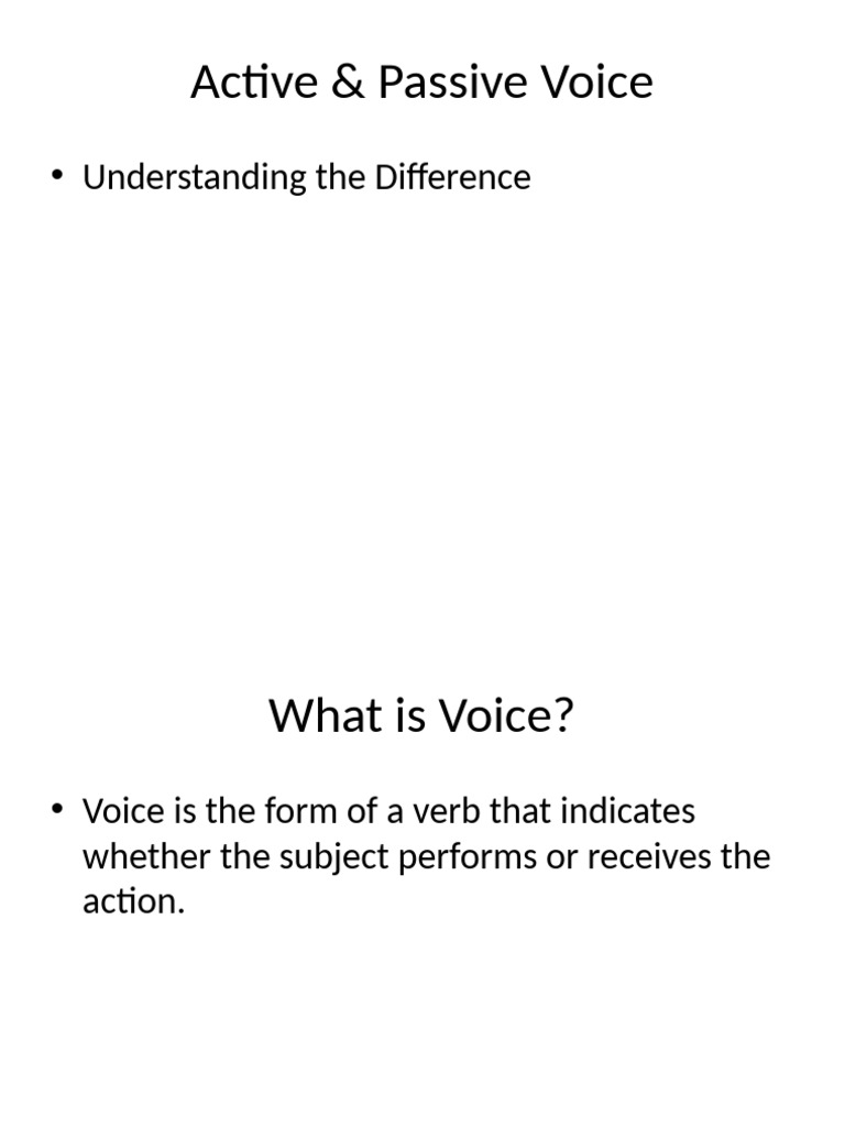 Active vs Passive Voice Explained | PDF | Verb | Grammatical Tense