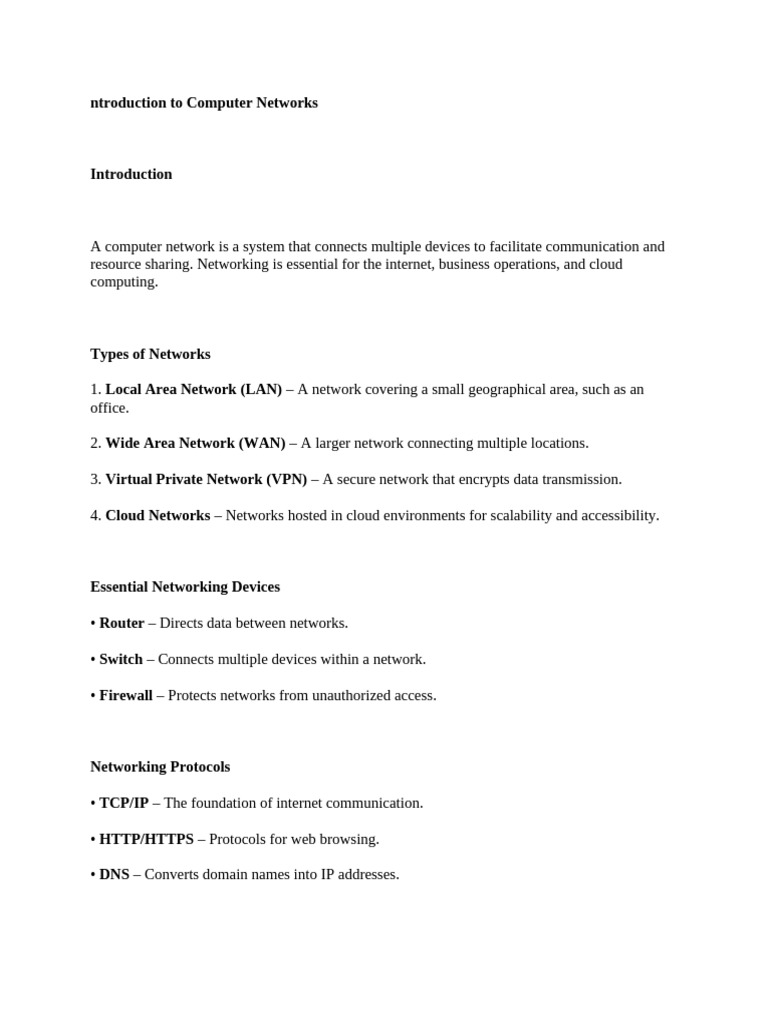 Ntroduction To Computer Networks | PDF
