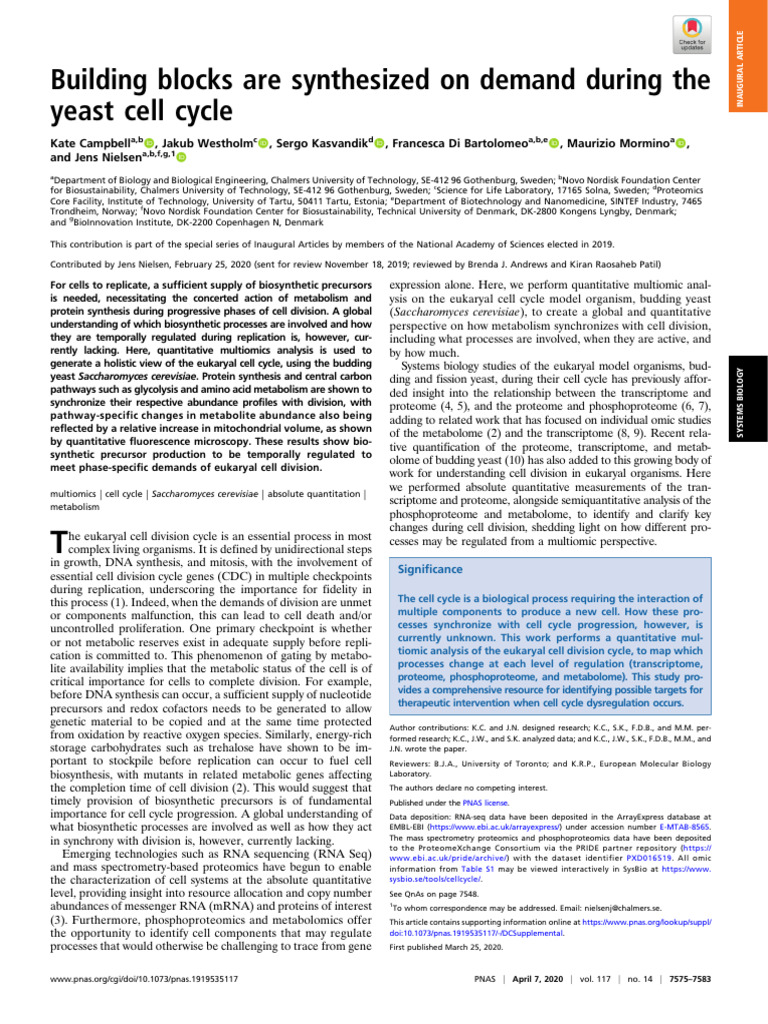 Campbell Et Al 2020 Building Blocks Are Synthesized On Demand During ...