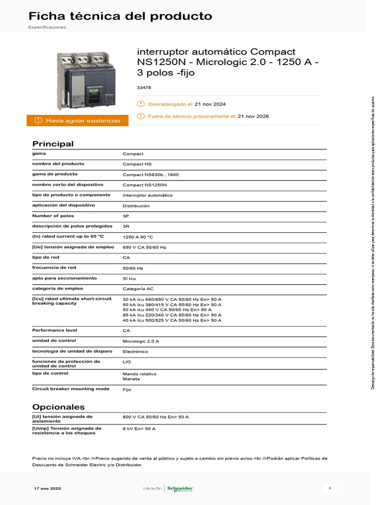 Schneider Electric - Compact-NS-630-A - 33478 | PDF