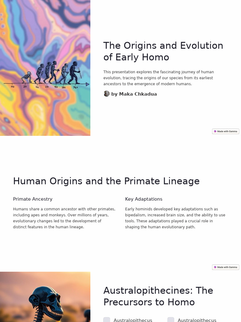 The Origins and Evolution of Early Homo | PDF | Homo | Human