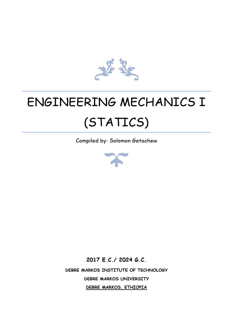 Engineering Mechanics I Teaching Material 2017 | PDF | Euclidean Vector ...