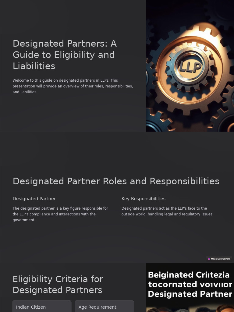 Designated Partners A Guide To Eligibility and Liabilities | PDF ...