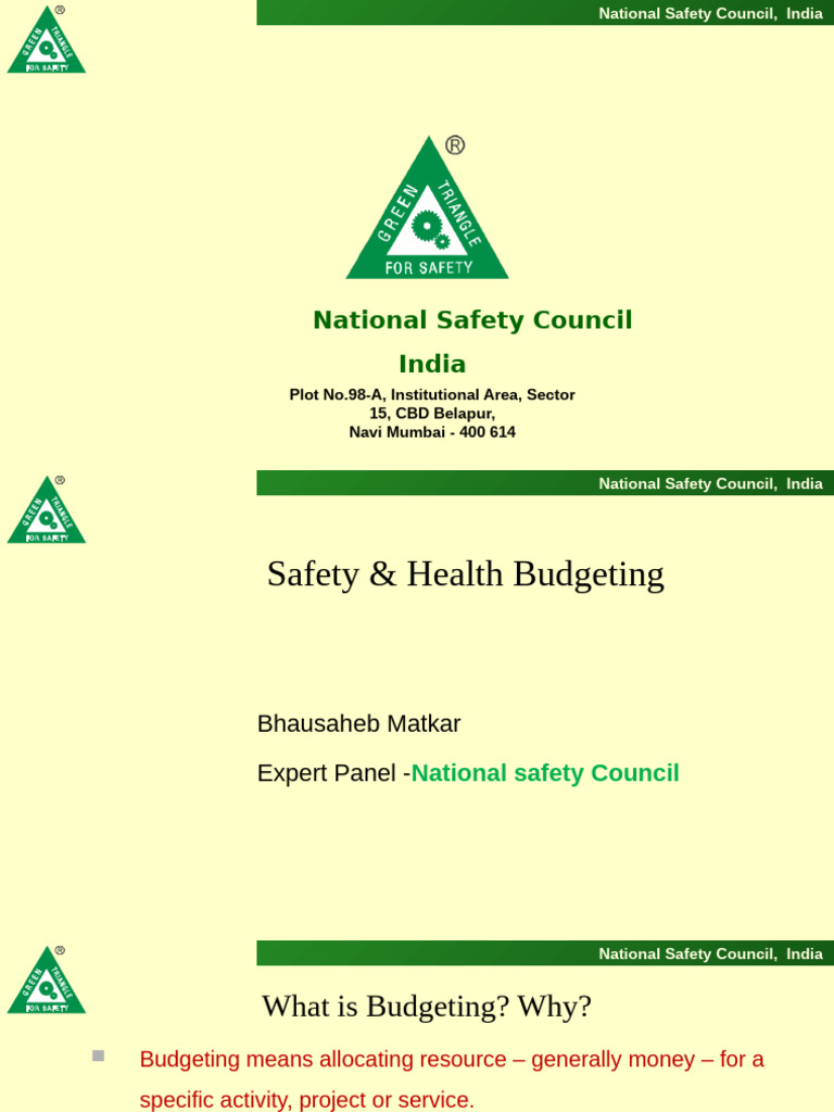Safety & Health Budgeting | PDF | Budget | Business