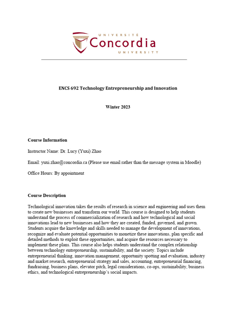 Syllabus | PDF | Entrepreneurship | Innovation Syllabus | PDF | Entrepreneurship | Innovation