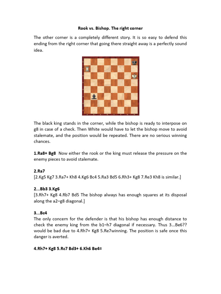 Rook Vs Bishop - The Right Corner | PDF