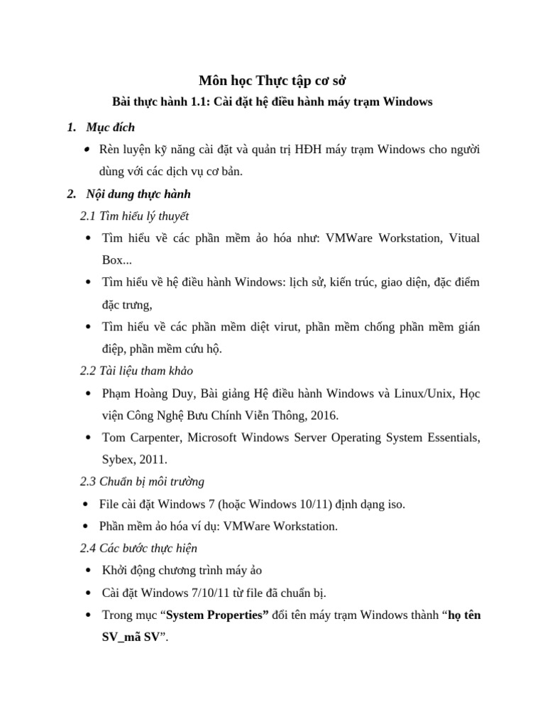 ATTT.2022.Thuc Tap Co So - Bai Thuc Hanh 1.1 | PDF