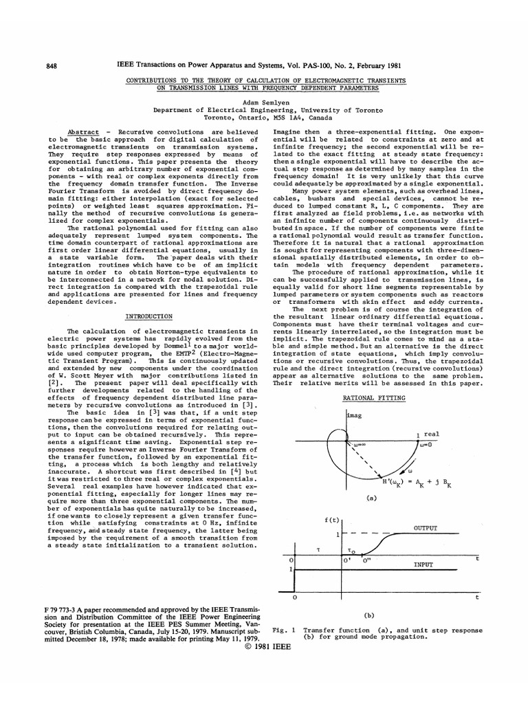 CONTRIBUTIONS TO THE THEORY OF CALCULATION OF ELECTROMAGNETIC TRANSIENTS | PDF
