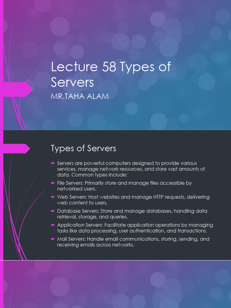 Lecture 58 Types of Servers | PDF