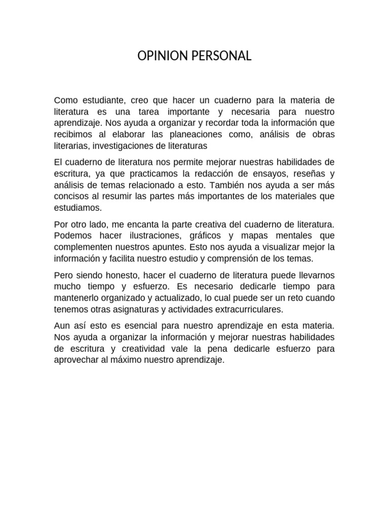 Opinion Personal | PDF