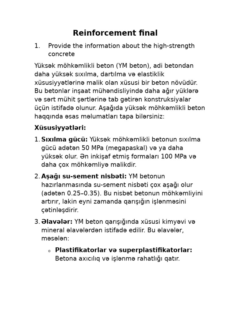Reinforcement Final | PDF