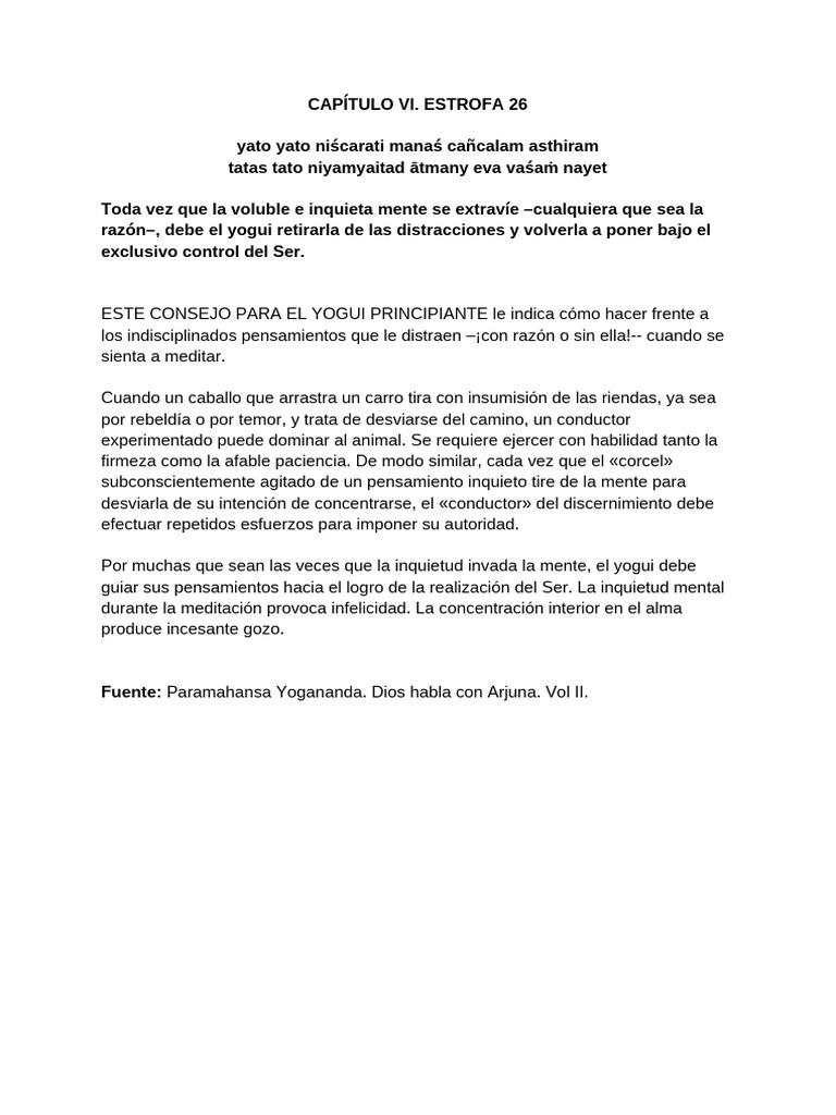 Clave 2. CAP. VI. ESTROFA 26. Control de La Mente | PDF