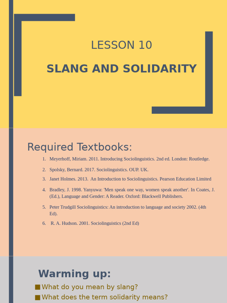 Slang and Solidarity | PDF | Slang | English Language