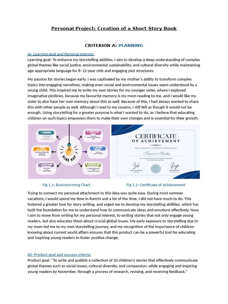 Personal Project Report | PDF | Books | Communication