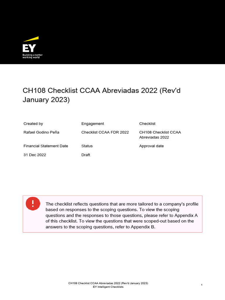 Checklist CCAA FDR 2022 | PDF | Contabilidad | Hoja de balance