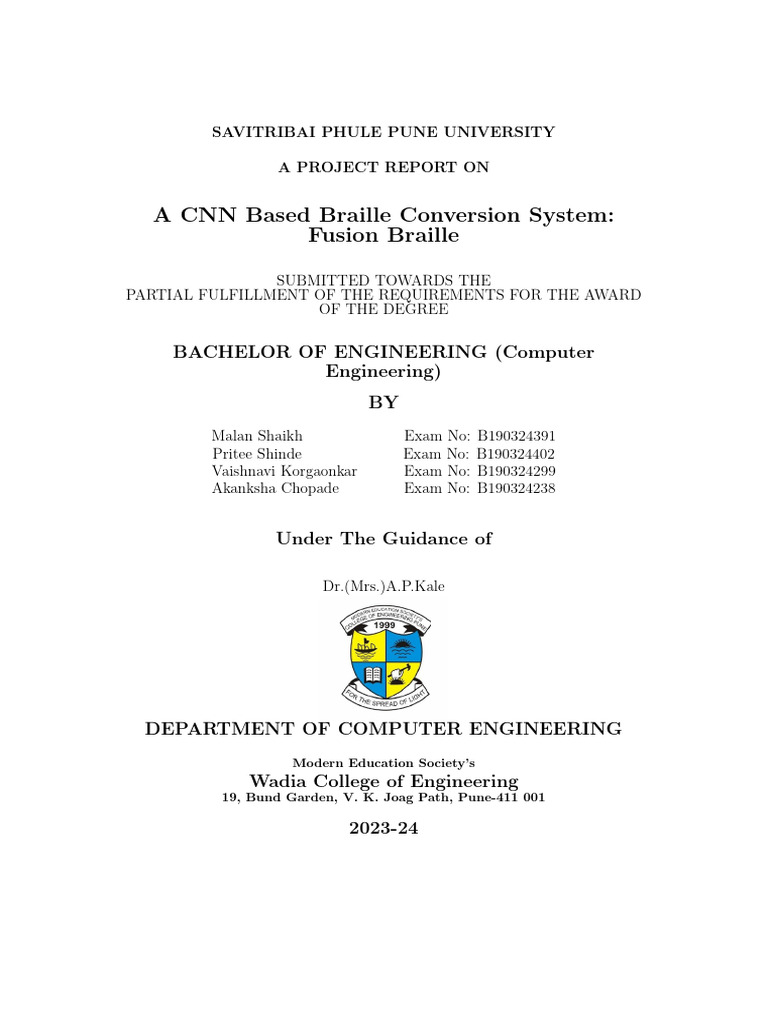 BE Project Group 6 Report | PDF | Deep Learning | Optical Character Recognition