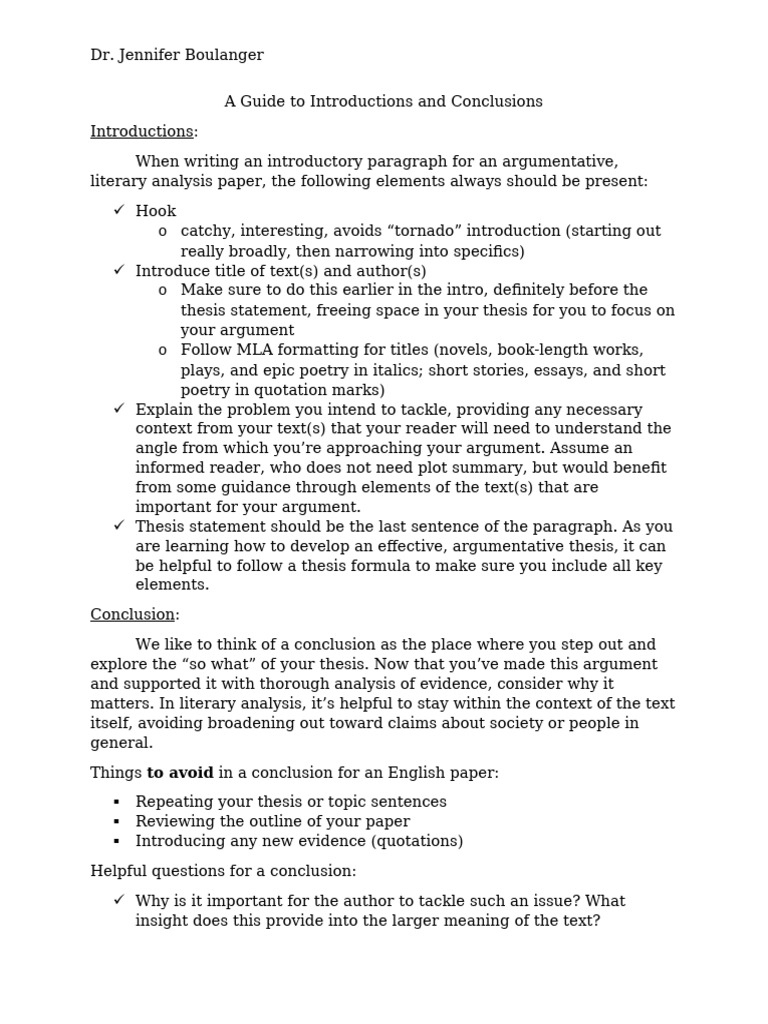 A Guide To Introductions and Conclusions | PDF | Argument | Essays
