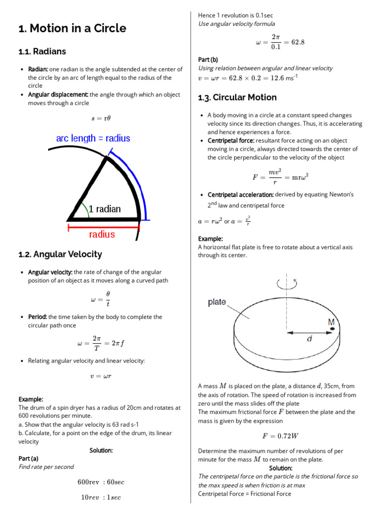 Circular and Gravitational Motion Concepts | PDF | Temperature | Gases