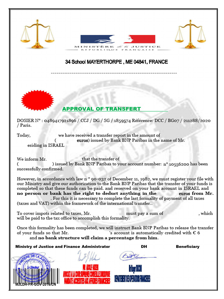 Approbation de Transfert | PDF