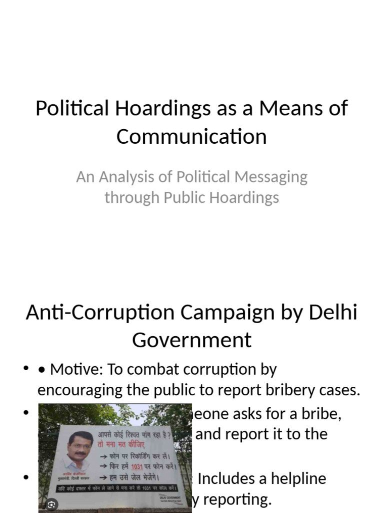 Political Hoardings for Anti-Corruption | PDF