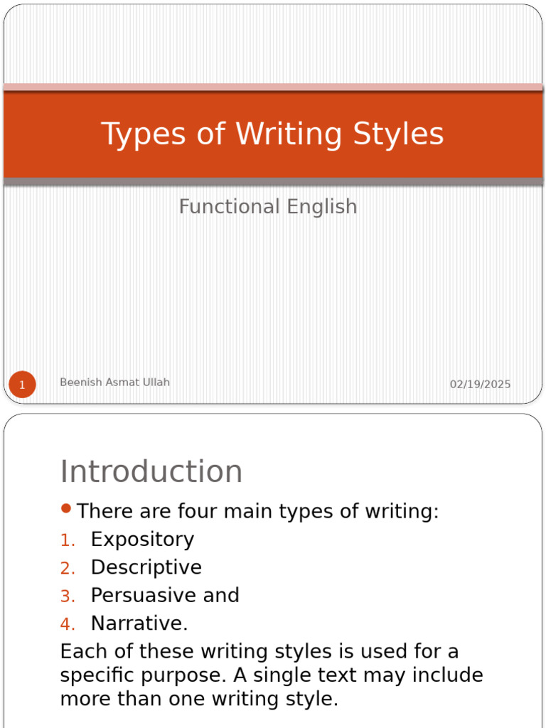 Types of Writing Styles Explained | PDF | Writing | Human Communication