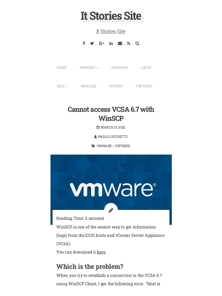 Cannot Access VCSA 6.7 With WinSCP - It Stories Site | PDF