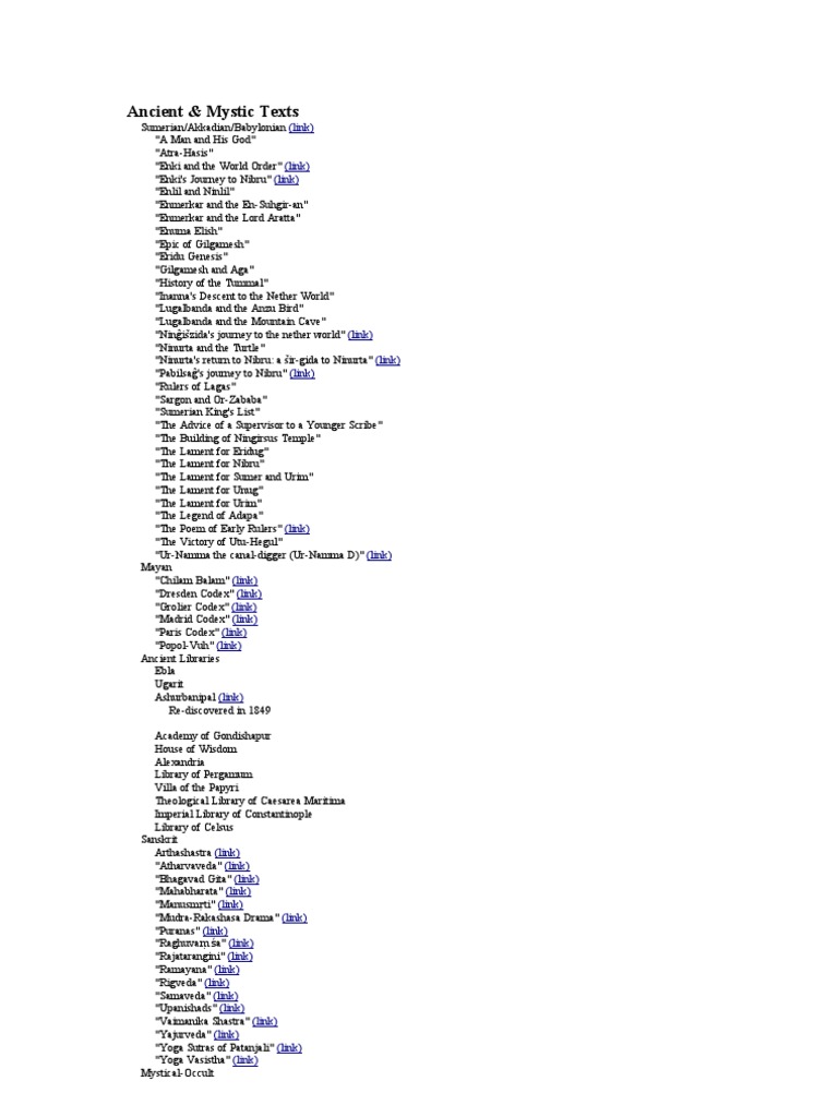 Ancient Mystic Texts Overview | PDF | Old Testament | Bible