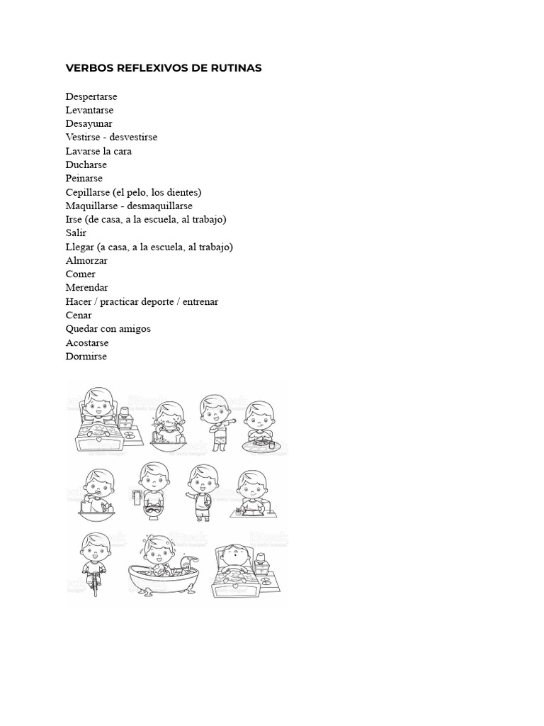 Verbos reflexivos rutinas (1) | PDF