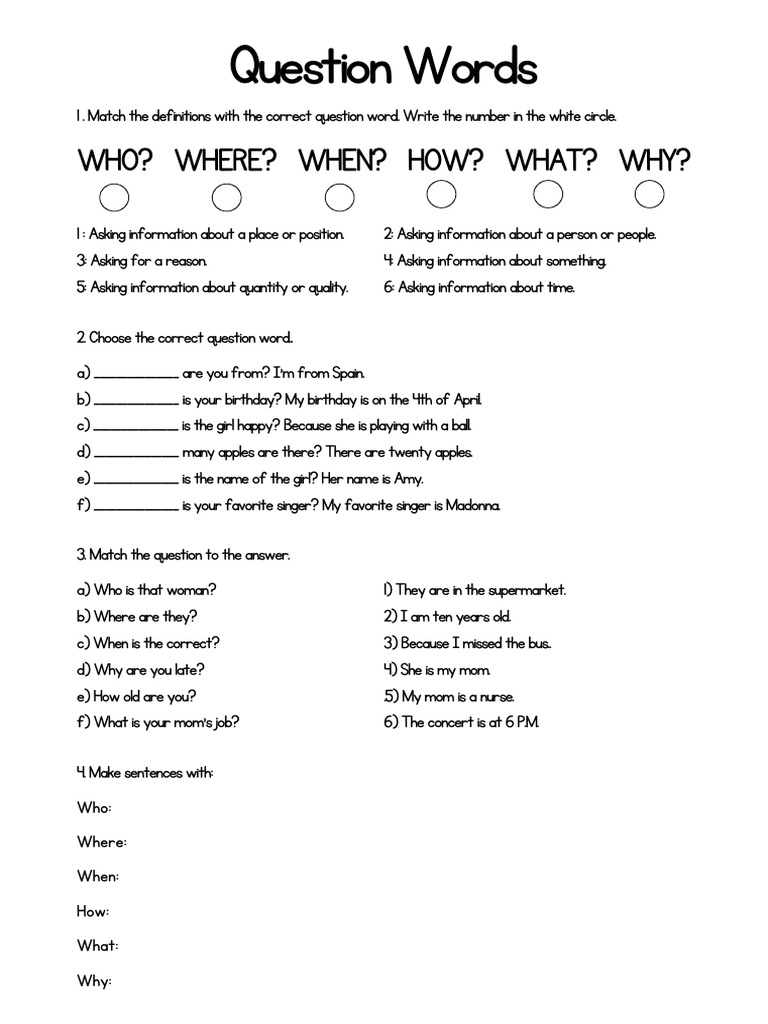 Question Words | PDF