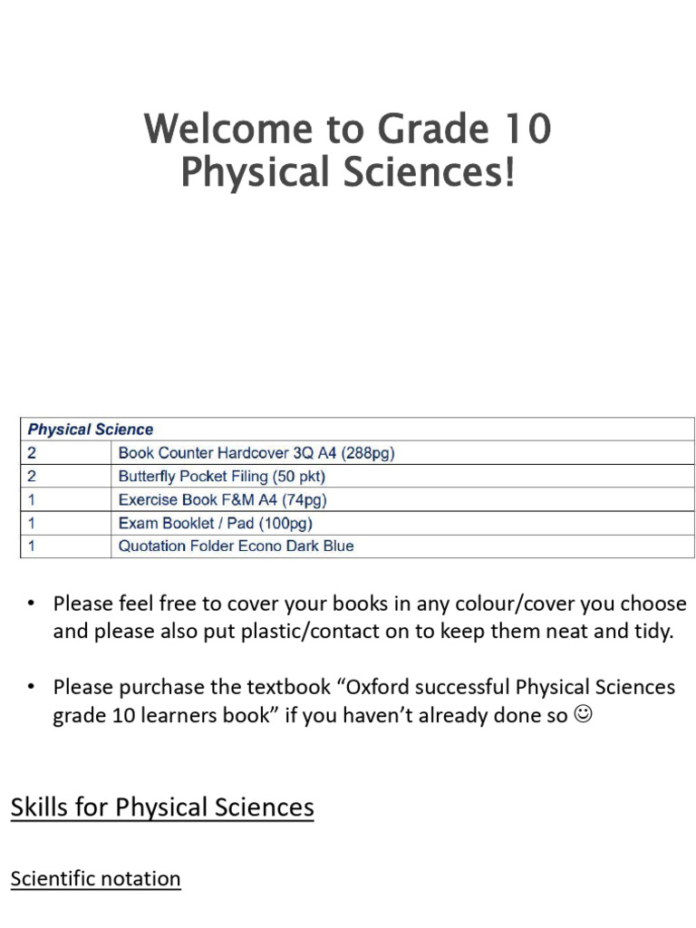 Grade 10 Physical Sciences Term 1 | PDF | Ion | Chemical Compounds
