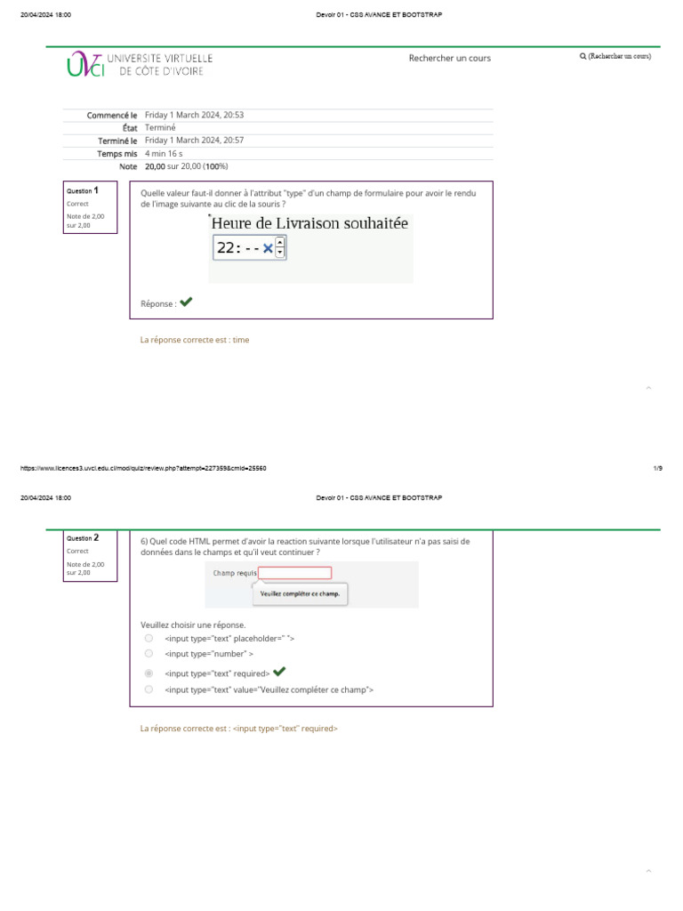 Devoir 01 - CSS AVANCE ET BOOTSTRAP | PDF | Html | HTML5