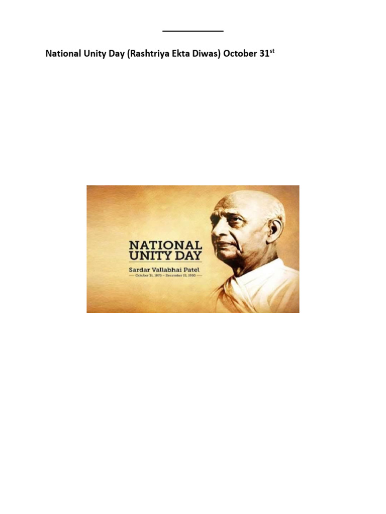 National Unity Day: Celebrating Unity | PDF