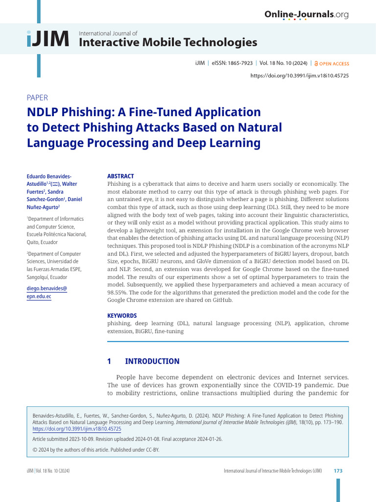 NDLP Phishing: A Fine-Tuned Application to Detect Phishing Attacks Based on Natural Language ...