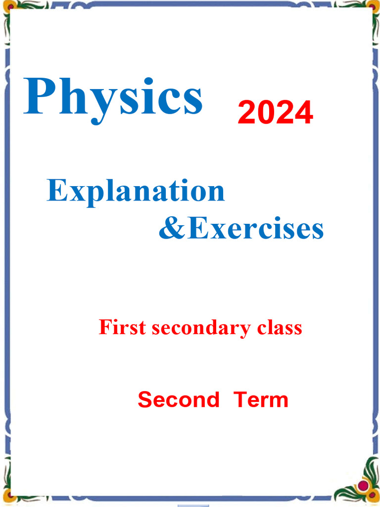 Physics - 1 Sec - Term 2 - 2024 | PDF | Force | Weight