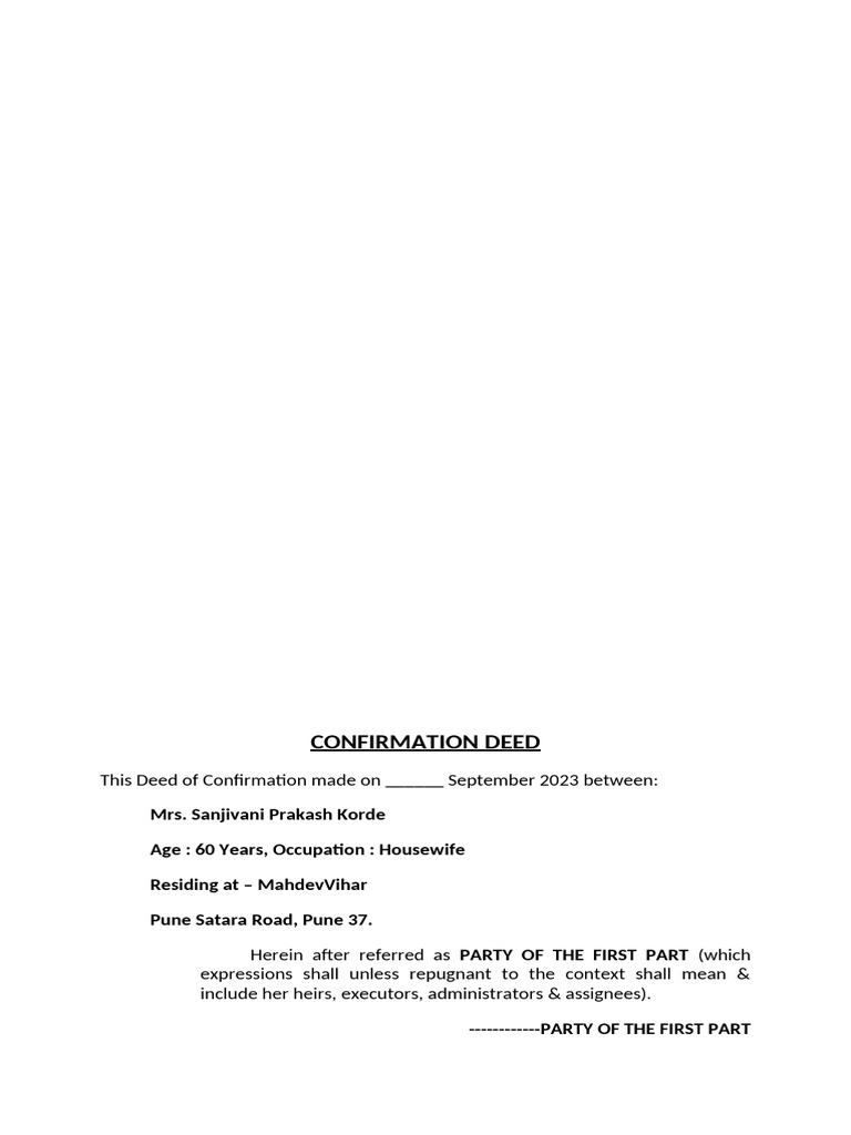 Confirmation Deed | PDF | Justice | Crime & Violence