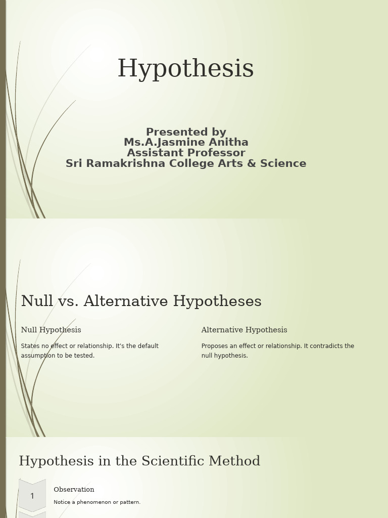Understanding Null and Alternative Hypotheses | PDF