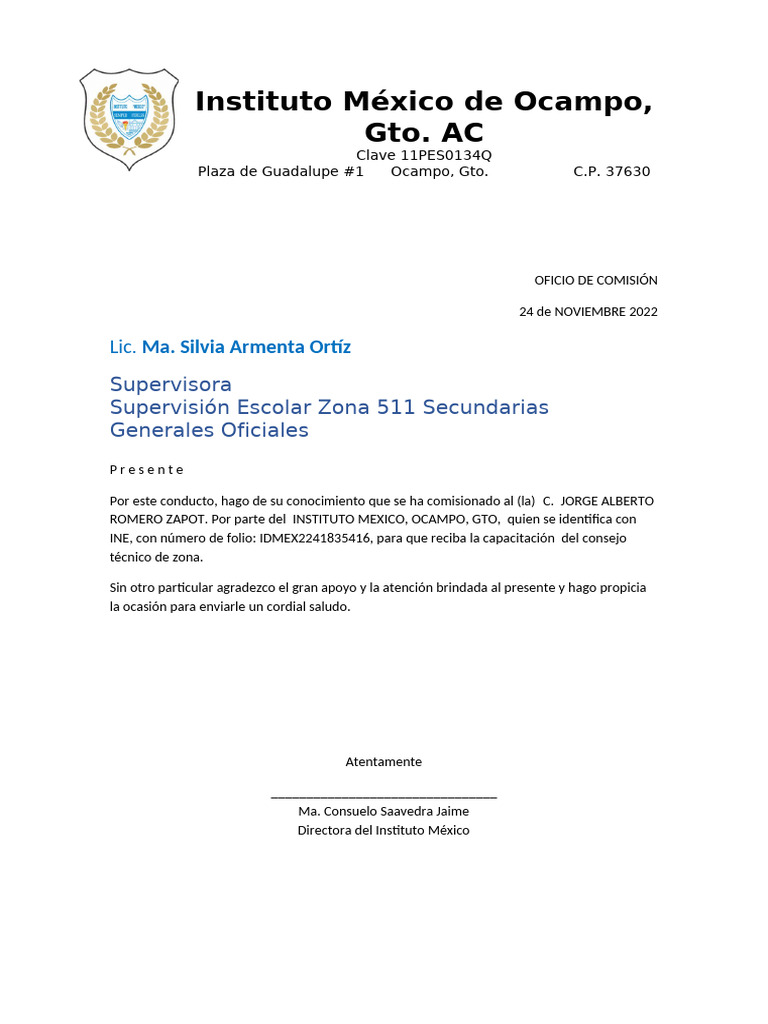 Oficio Comision | PDF