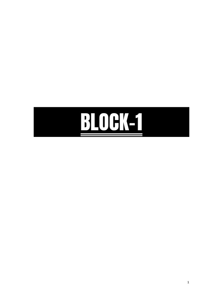 Nutrition - Block 1 | PDF