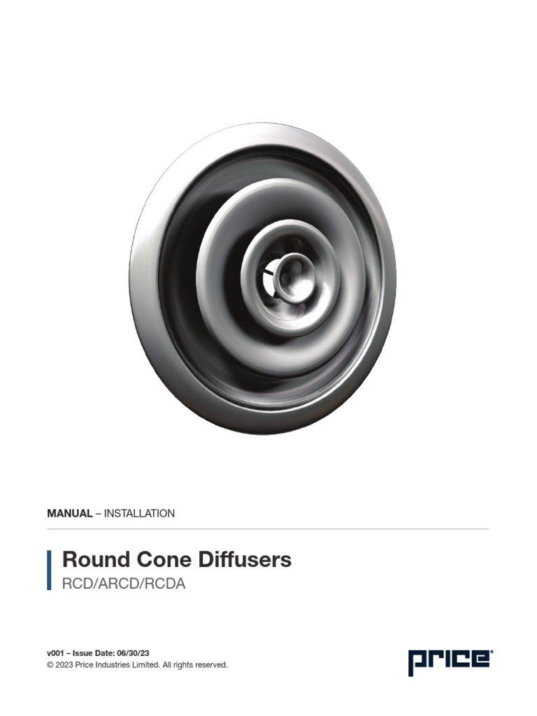 RCD Arcd Rcda Round Cone Diffusers Installation Manual | PDF | Duct ...