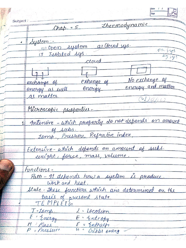 School Notes - Thermo. (Chemistry) | PDF