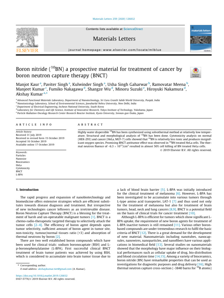 Material Letter Final PDF | PDF | Boron | Physical Sciences
