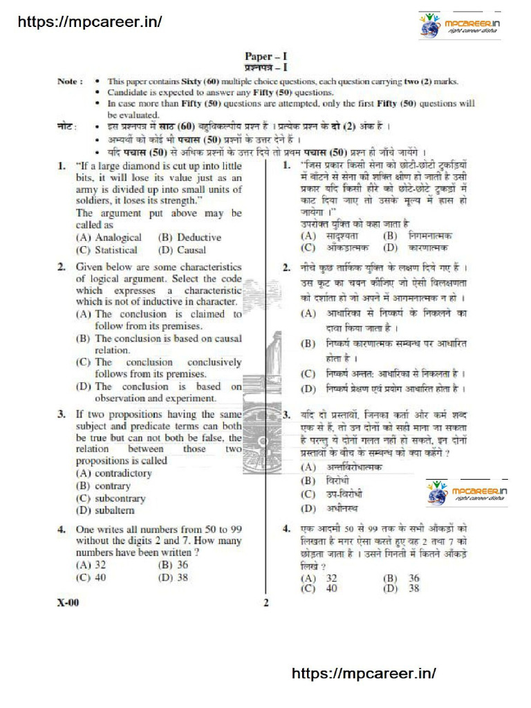 MP SET Previous Years Question Papers | PDF