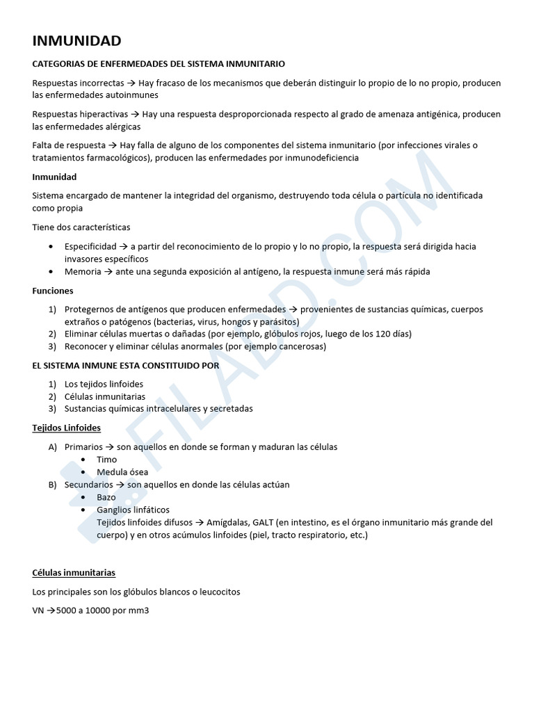 INMUNIDAD | PDF | Sistema inmune | Inflamación