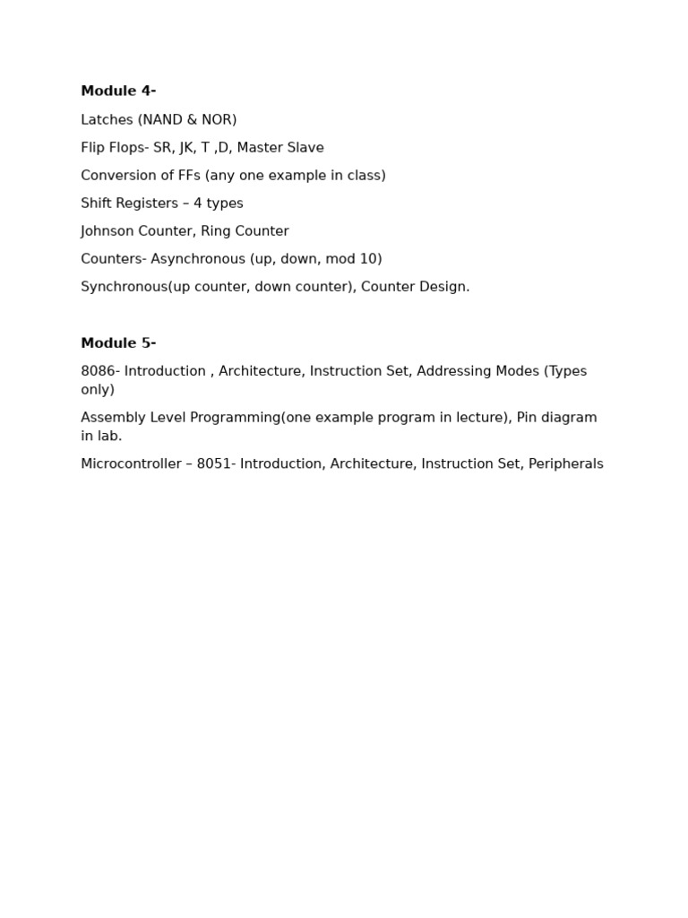 4th and 5th Module Topics | PDF